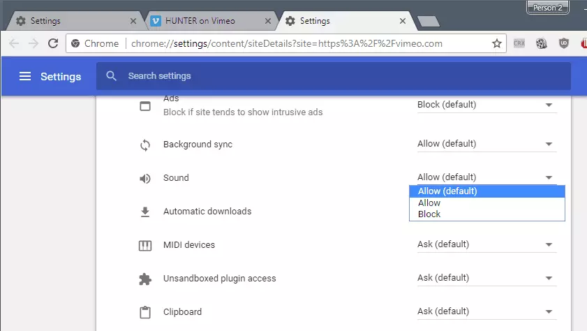 bloka dengê chrome