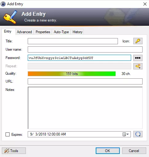 مدير كلمات المرور keepass