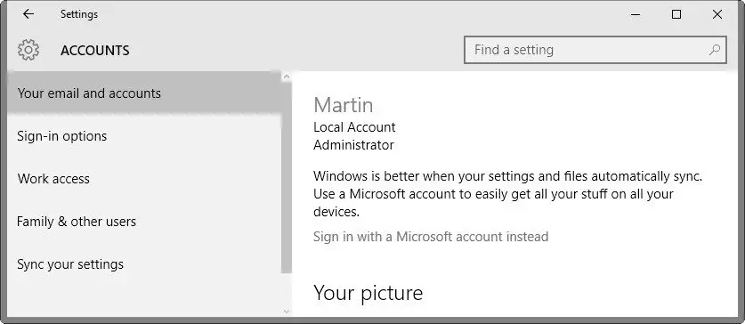 Windows 10 staðbundinn reikningur