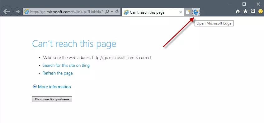 Microsoft Edge-Button Internet Explorer ausblenden