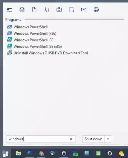 Filtres de cerca de Windows 10