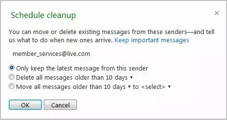 حذف رسائل البريد الإلكتروني تلقائيًا