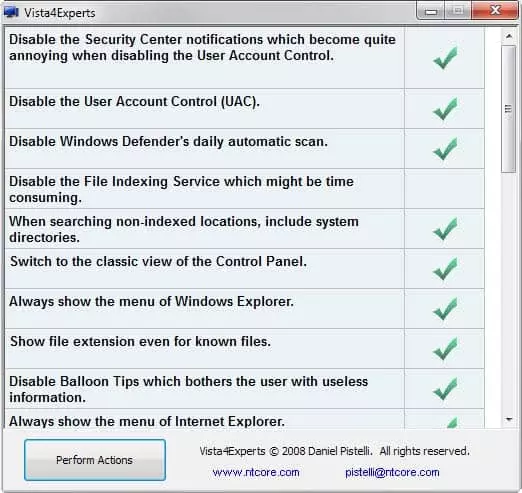 interface sa vista4experts