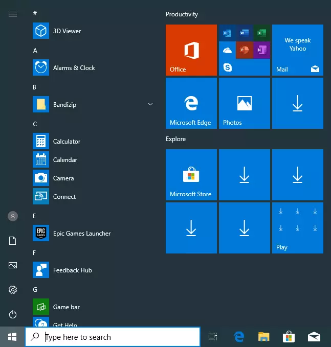 Windows 10 1903 אַפּפּס שפּילערייַ