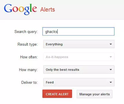 mga alerto sa google