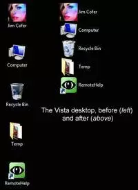 帶有較小圖標的 vista 桌面