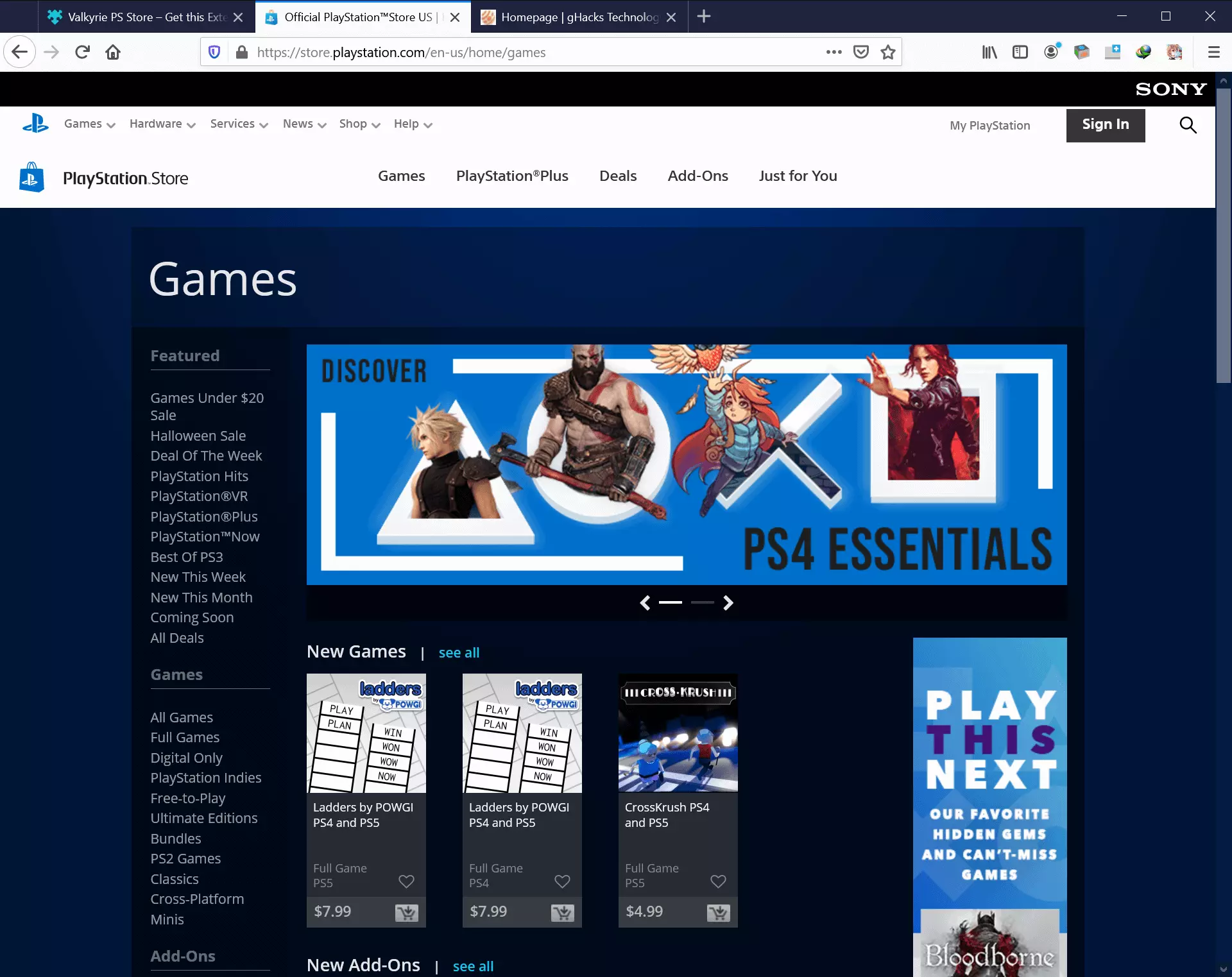 gamle playstation store