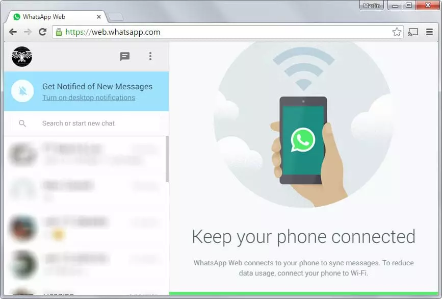 interface web whatsapp