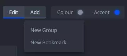 nightTab afegeix un nou marcador o grup