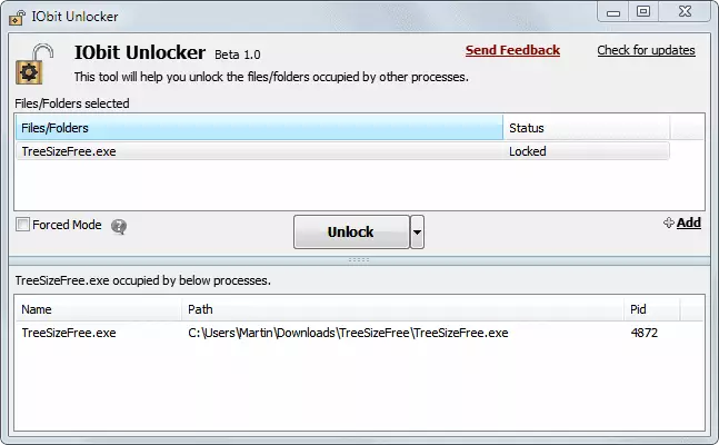 IOBit Unlocker, Хориҷ файлҳоро нест карда наметавонад