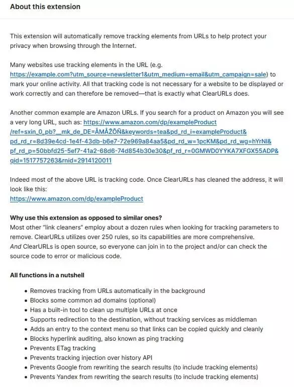 ClearURLs Description