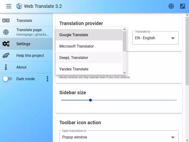 Terjemahan Web - pilih perkhidmatan terjemahan
