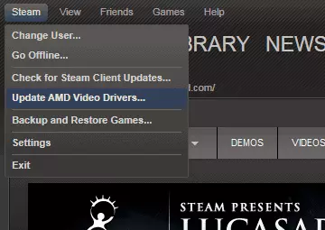 Ενημέρωση προγράμματος οδήγησης steam amd