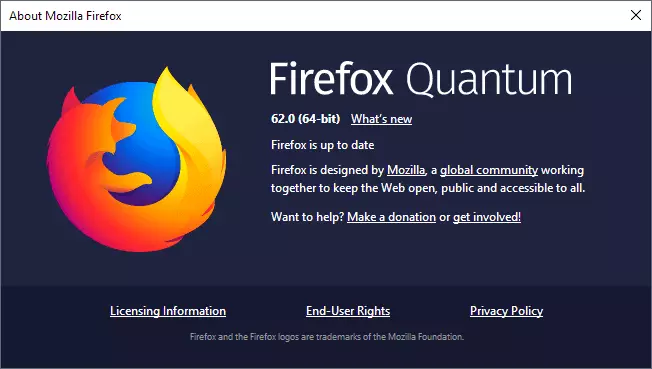 firefox 62.0 வெளியீடு