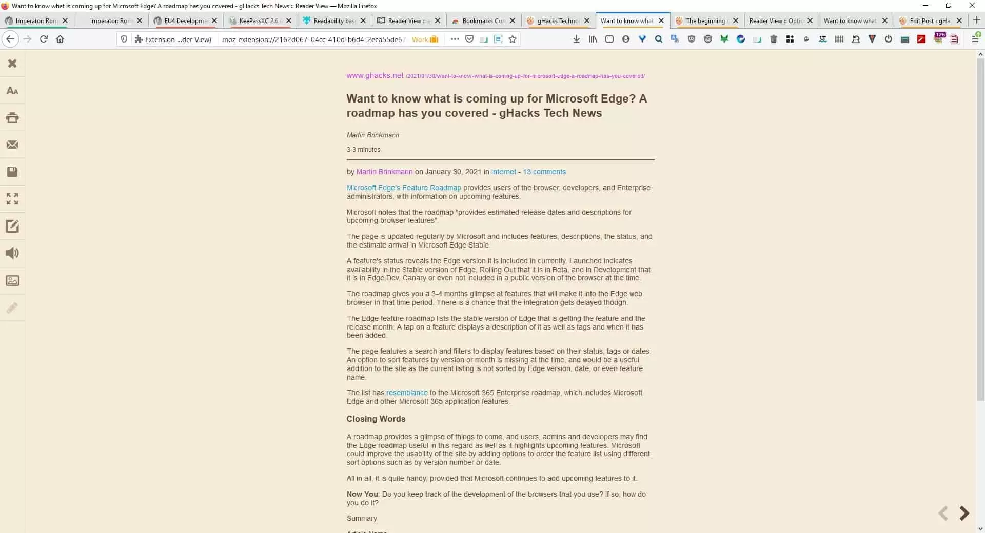 چېچىلاڭغۇ ھالەتتە بەتلەرنى ئوقۇڭ ، ئۇلارنى Firefox ۋە Chrome نىڭ Reader View كېڭەيتىلمىسى بىلەن بېسىپ ساقلاڭ