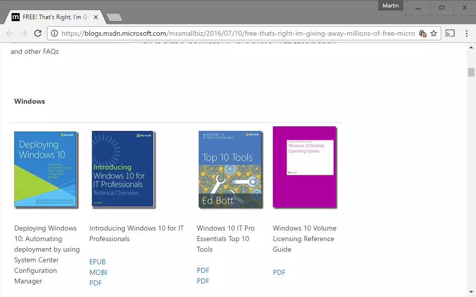 အခမဲ့ microsoft ebooks များ