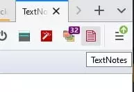ส่วนขยาย TextNotes สำหรับ Firefox