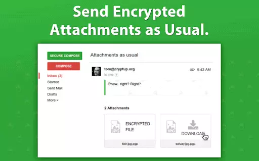 14. ด้วยส่วนขยาย FlowCrypt Chrome คุณสามารถเพิ่มการเข้ารหัสพิเศษให้กับอีเมลที่เป็นความลับ