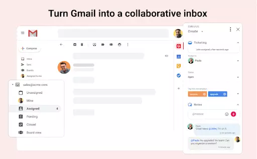 2. Gmelius vă permite să colaborați cu ușurință cu membrii echipei chiar din Gmail