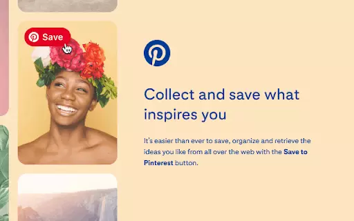 Potret layar resmi tombol simpen Pinterest dina aksi