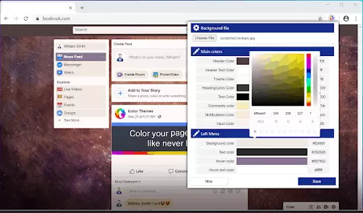 Teme și versiunea veche pentru extensia Facebook pentru Chrome