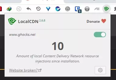 Пашырэнне LocalCDN Chrome