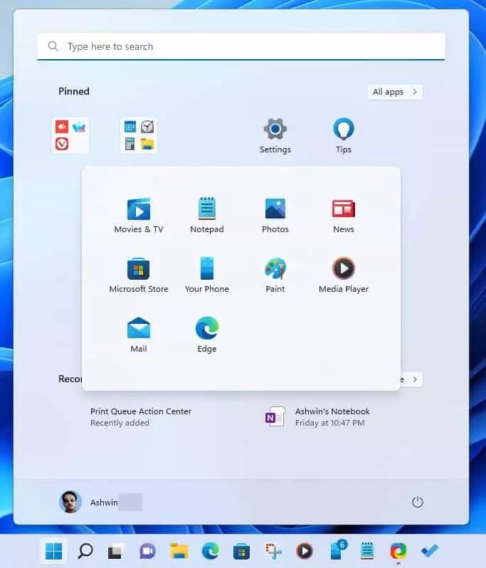 priečinky ponuky Štart systému Windows 11