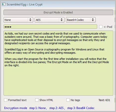 scrambled egg encrypt mode